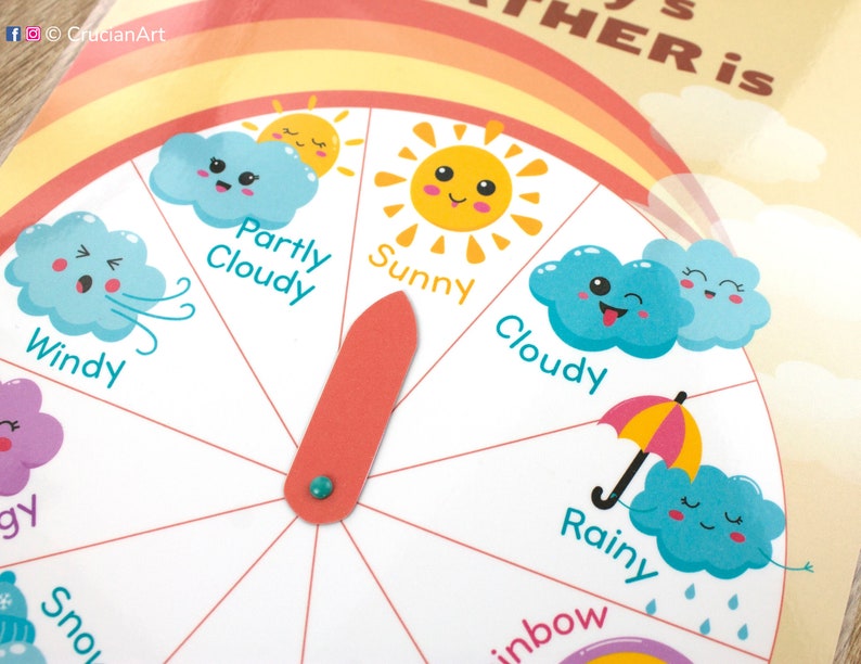 Boho Colors Weather Wheel Printable Activity. Homeschool, Preschool ...