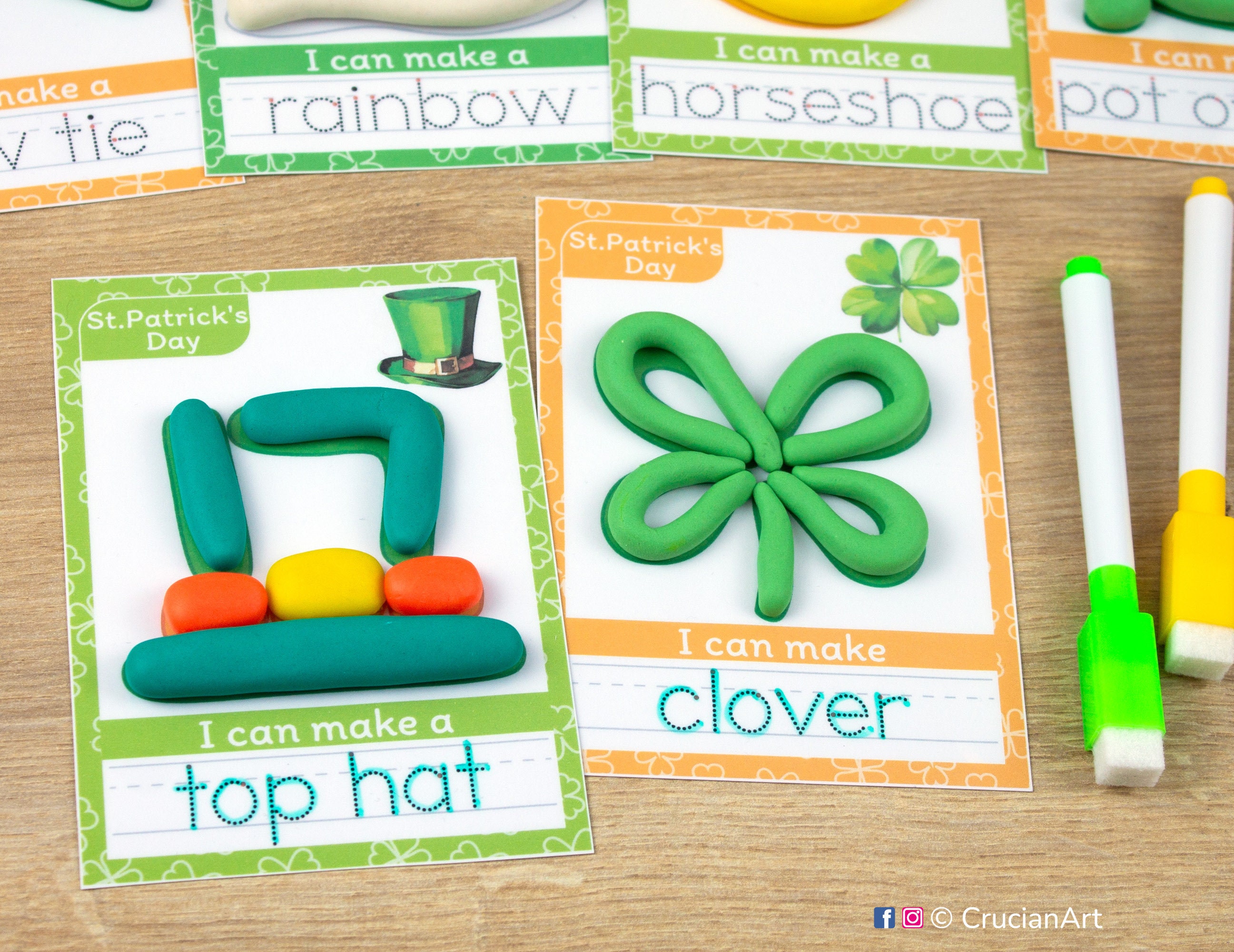 Saint Patrick Day Playdough Mats. Printable Play Dough Activity ...