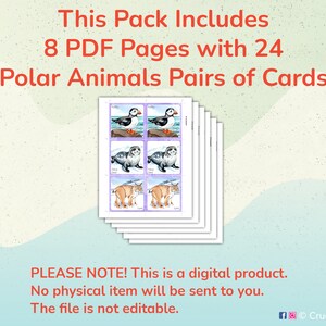 Polar Animals Memory Game: Printable Toddler Preschool Kindergarten ...