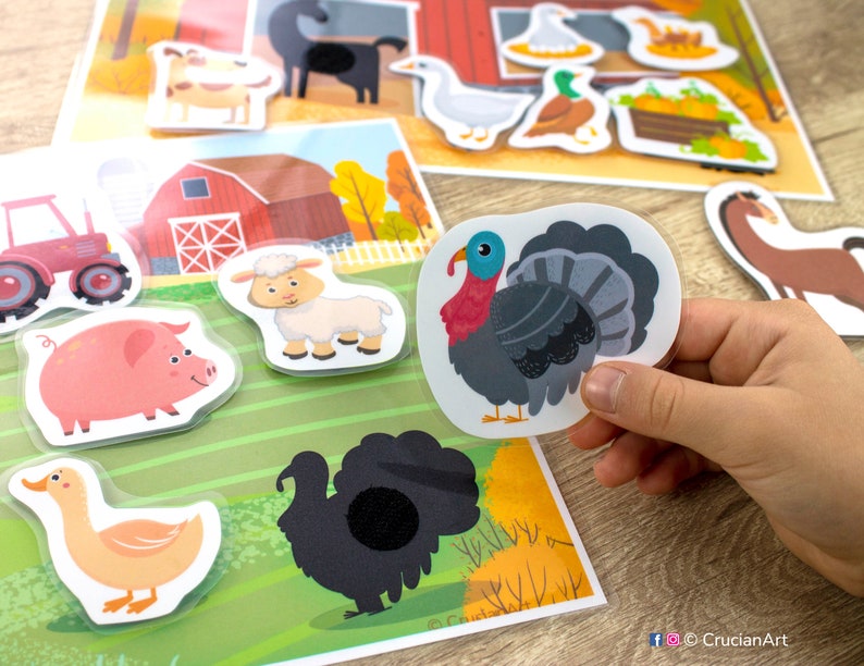 Farm Busy Book: Printable Toddler Preschool Activity Book. Farm Animals ...