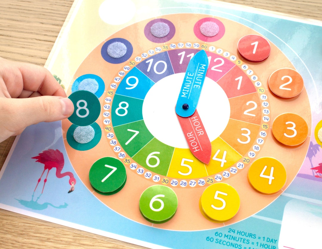 LEARNING TIME Printable Activity. Clock Educational Worksheet - Etsy