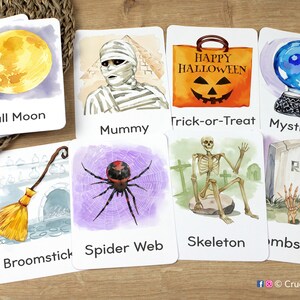 Halloween Flashcards: Halloween Printable Wall Art, Classroom ...