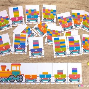 Number Train Printable Counting Activity. Number Sequence 0-20. Toddler ...