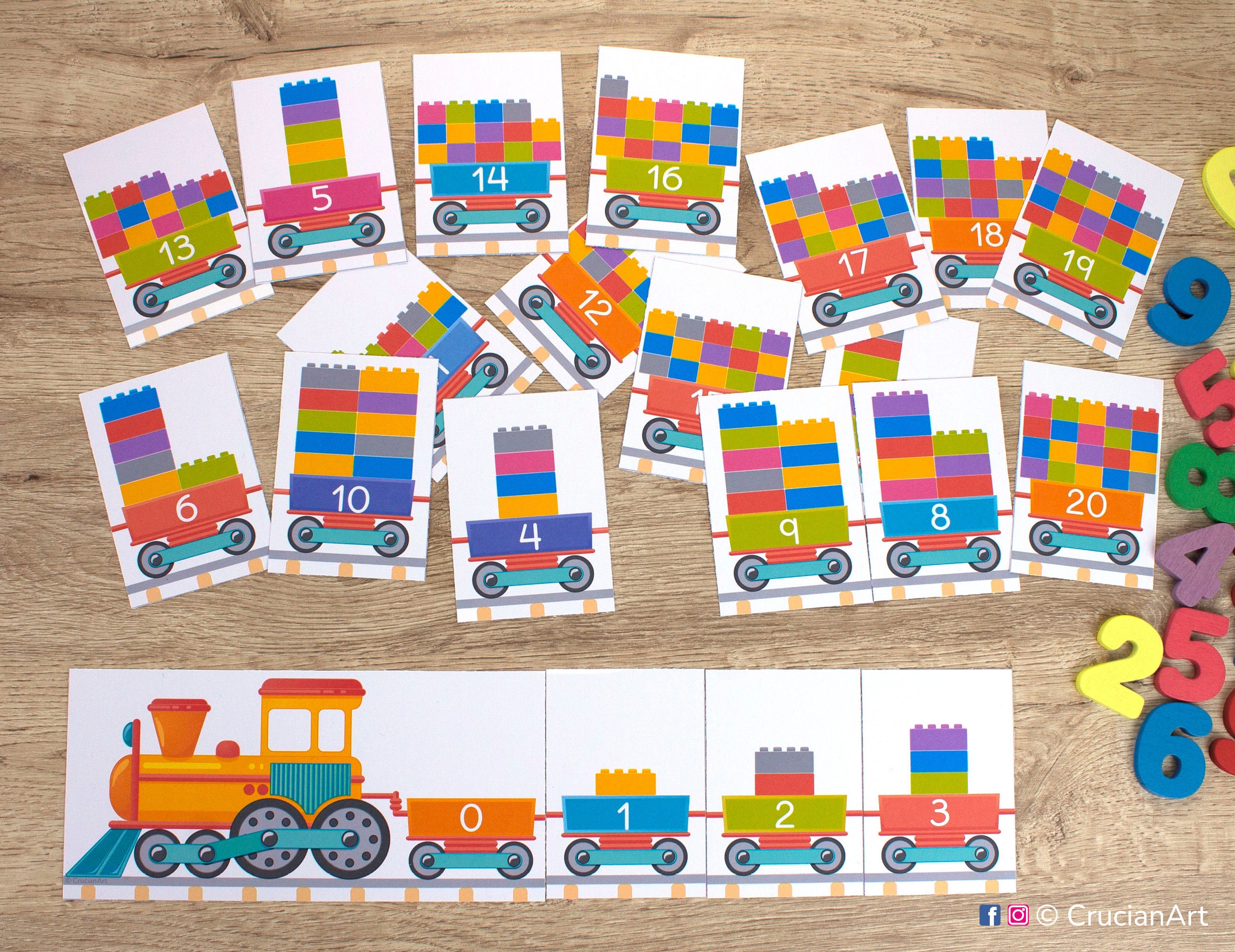 Number Train Printable Counting Activity. Number Sequence | Etsy