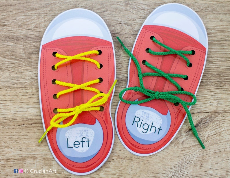 Shoe Lacing Cards. Printable I Can Tie My Shoes Tying Toy. Shoelaces ...