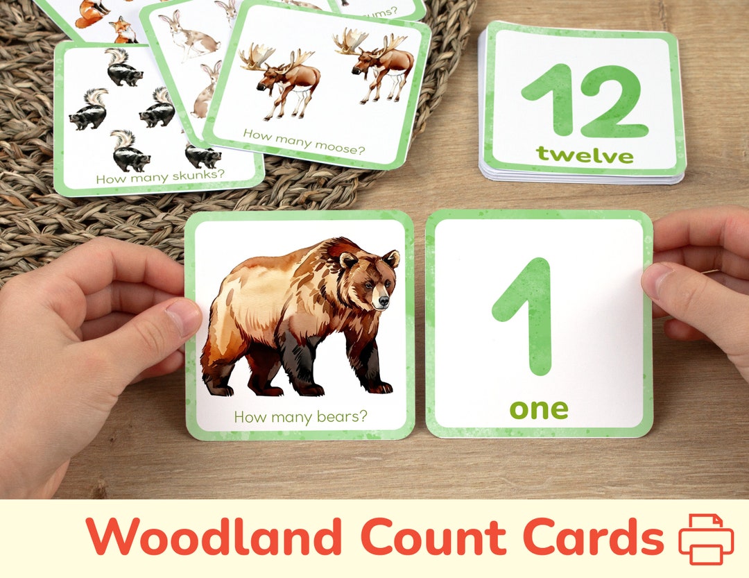 Woodland Animals Counting Activity: Printable Matching Cards. Preschool ...