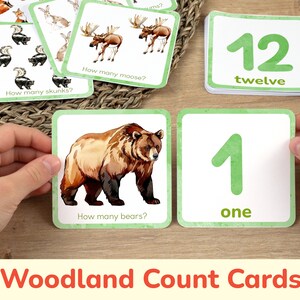 Woodland Animals Counting Activity: Printable Matching Cards. Preschool ...