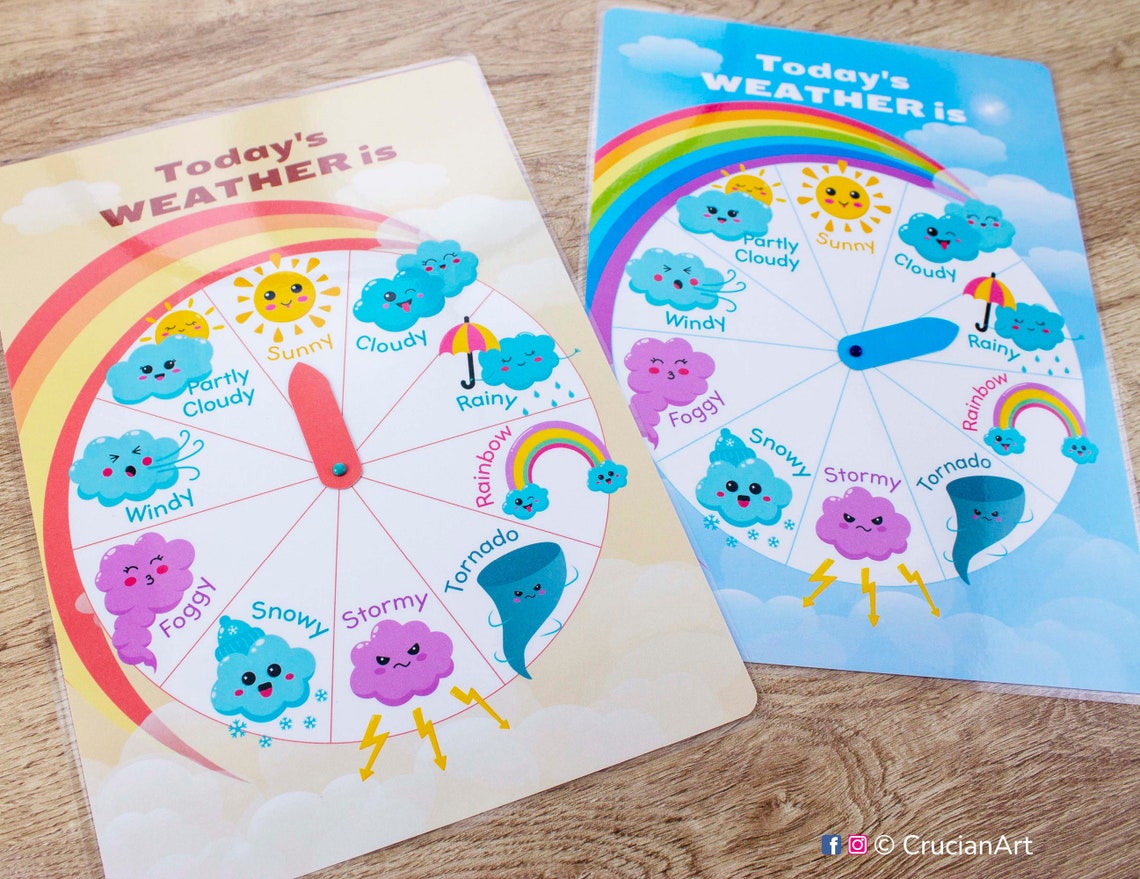Weather Wheel Printable Toddler and Preschool Activity. | Etsy