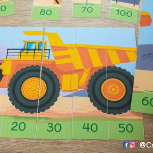 Skip Counting by 2s 5s 10s. Skip Count Puzzle. Printable Construction ...