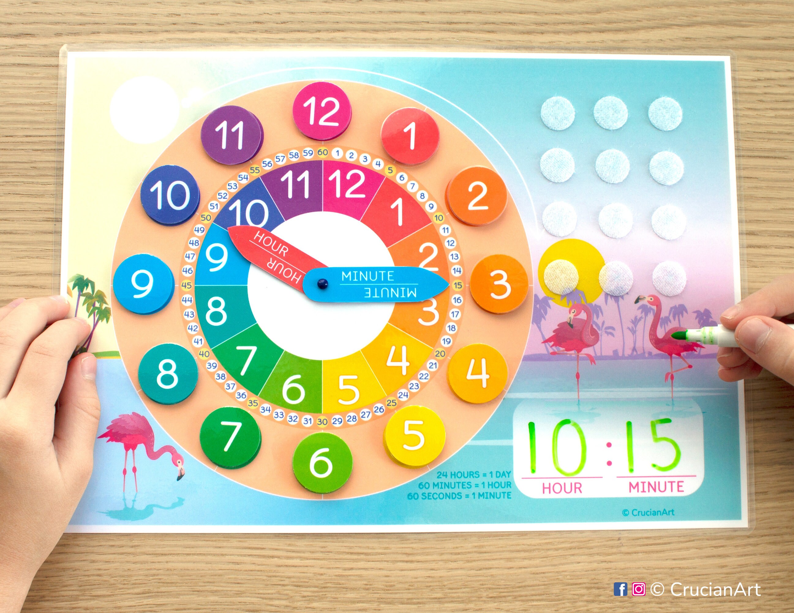 LEARNING TIME Printable Activity. Clock Educational Worksheet - Etsy