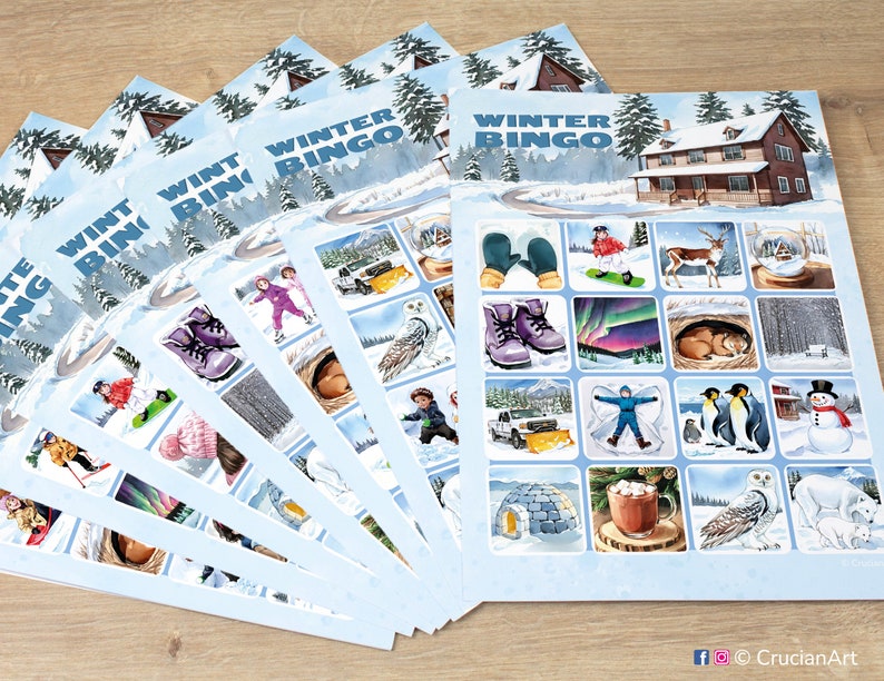 Winter Bingo Game: Printable Preschool, Kindergarten, Toddler Activity ...