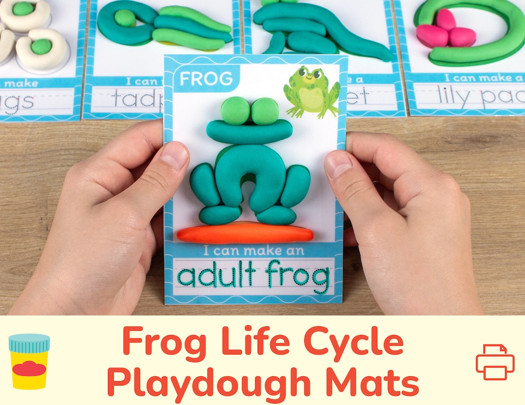 Life Cycle of a Frog Playdough Mats: Printable Play Dough Activity for ...