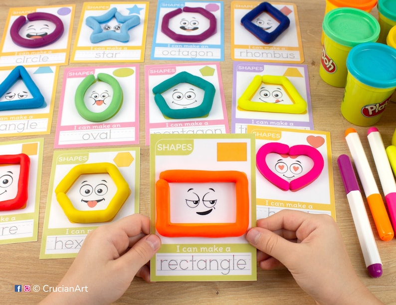 Shapes Play Dough Mats. Printable Playdough Activity. Toddler - Etsy