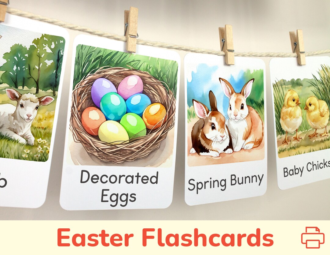Easter Themed Flashcards for Holiday Vocabulary Building. Toddler ...