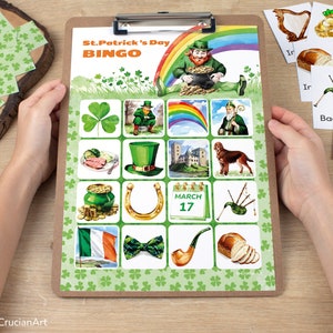 St. Patrick Day Bingo Game: Printable Preschool, Kindergarten, Toddler ...