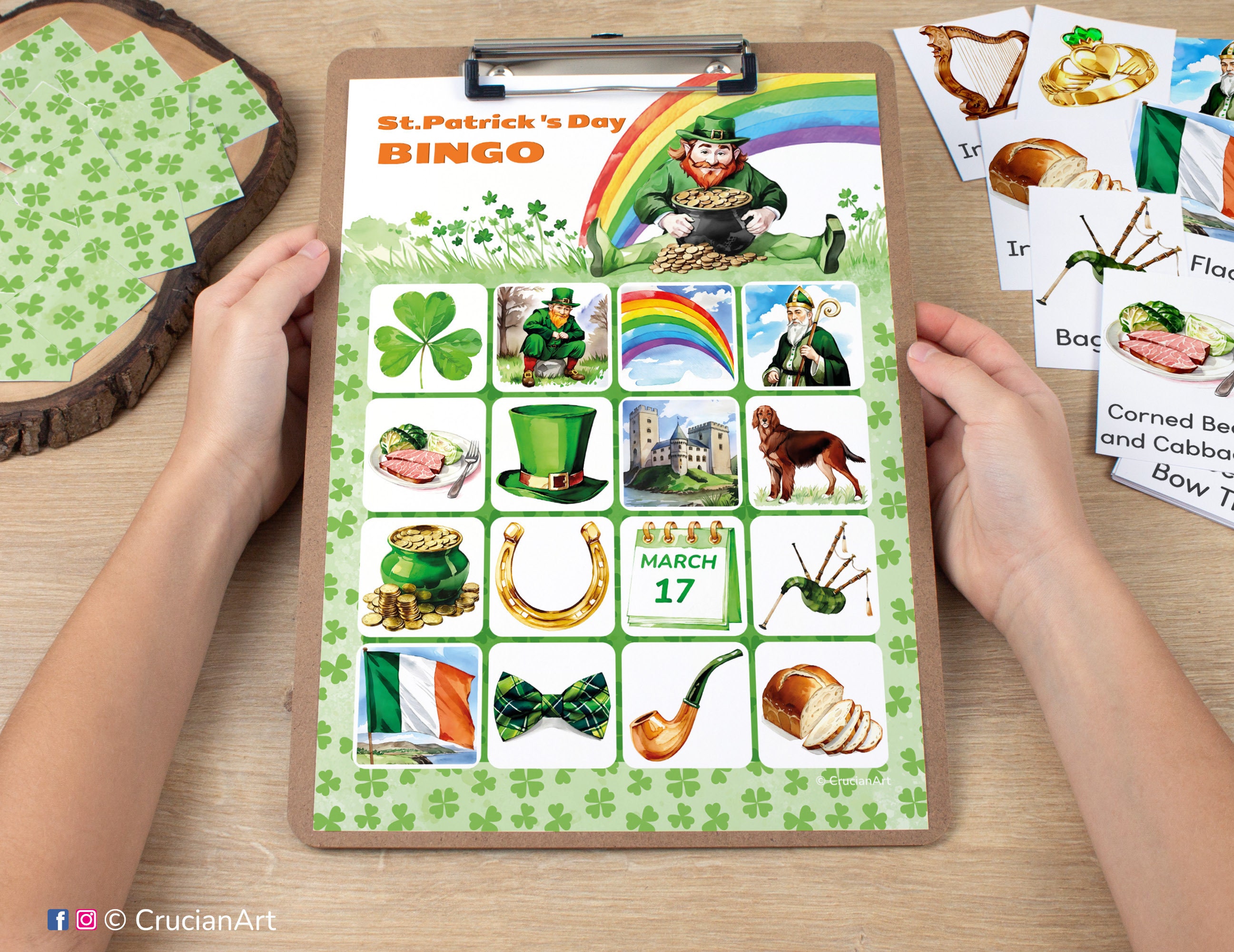 St. Patrick Day Bingo Game: Printable Preschool, Kindergarten, Toddler ...