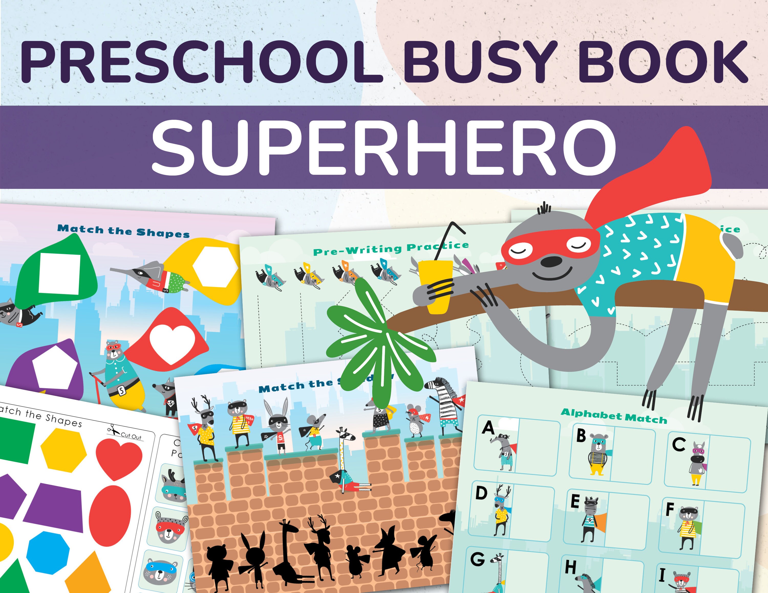 Superhero Preschool Busy Book. Printable Super Hero Learning - Etsy