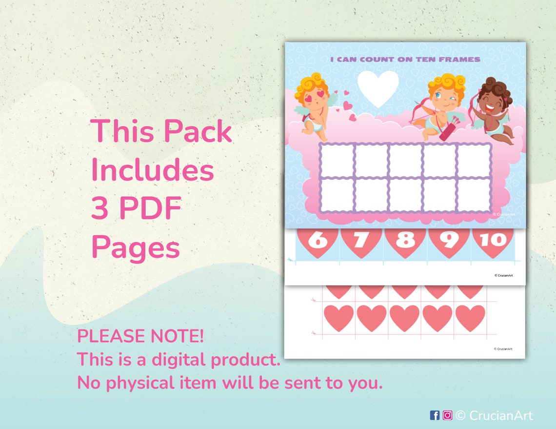 VALENTINE'S DAY Early Math Activitiy. Ten Frames Counting Activities ...