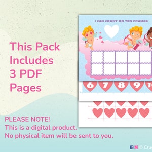 VALENTINE'S DAY Early Math Activitiy. Ten Frames Counting Activities ...