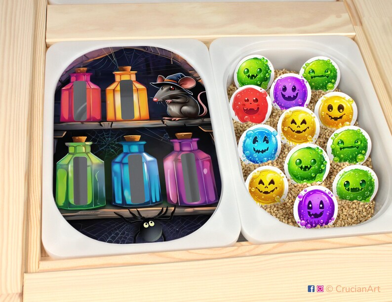 Witch’s Potion Color Sorting Activity: Halloween Flisat Insert ...