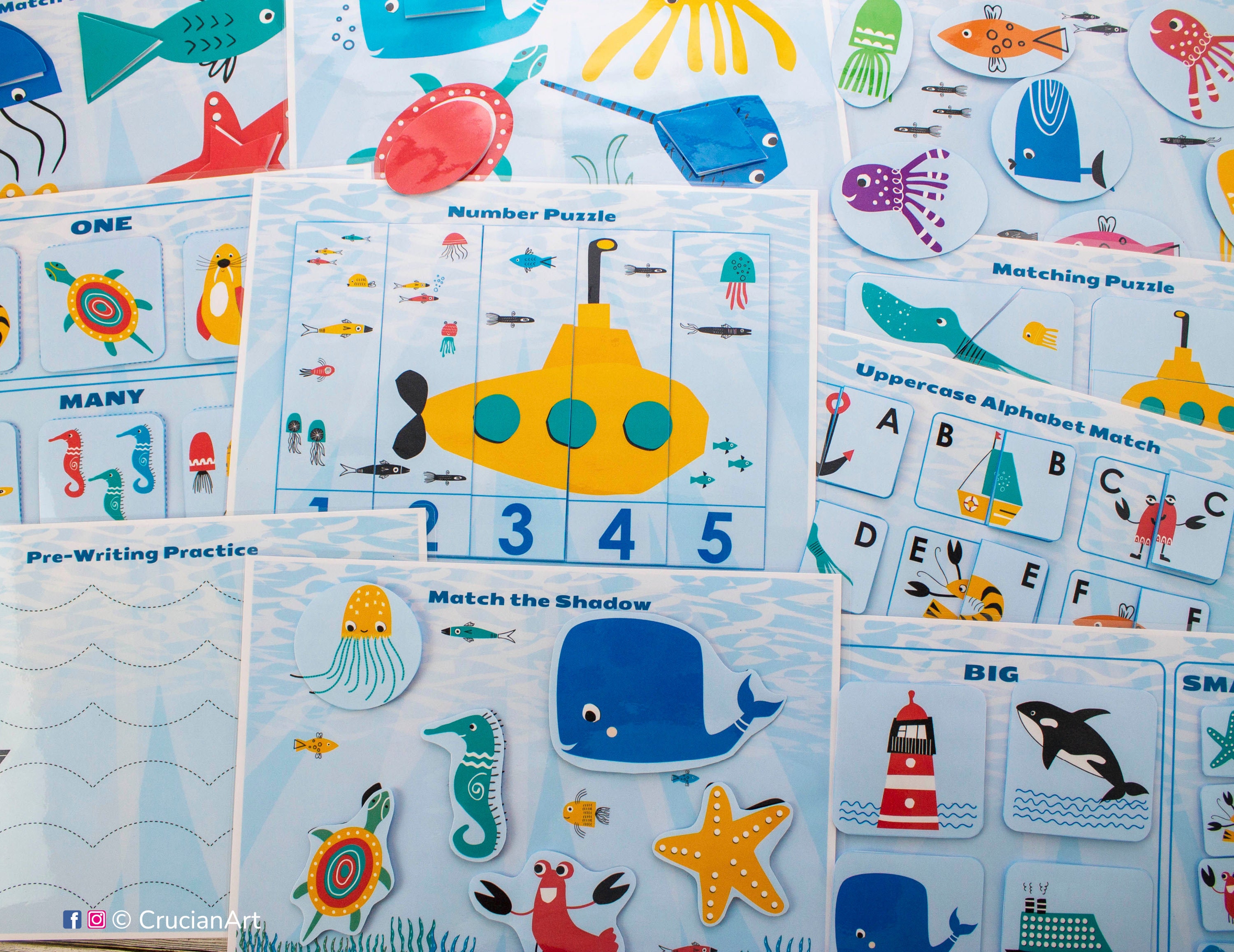 Ocean Animals Printable Busy Book. Under the Sea Learning Quiet ...