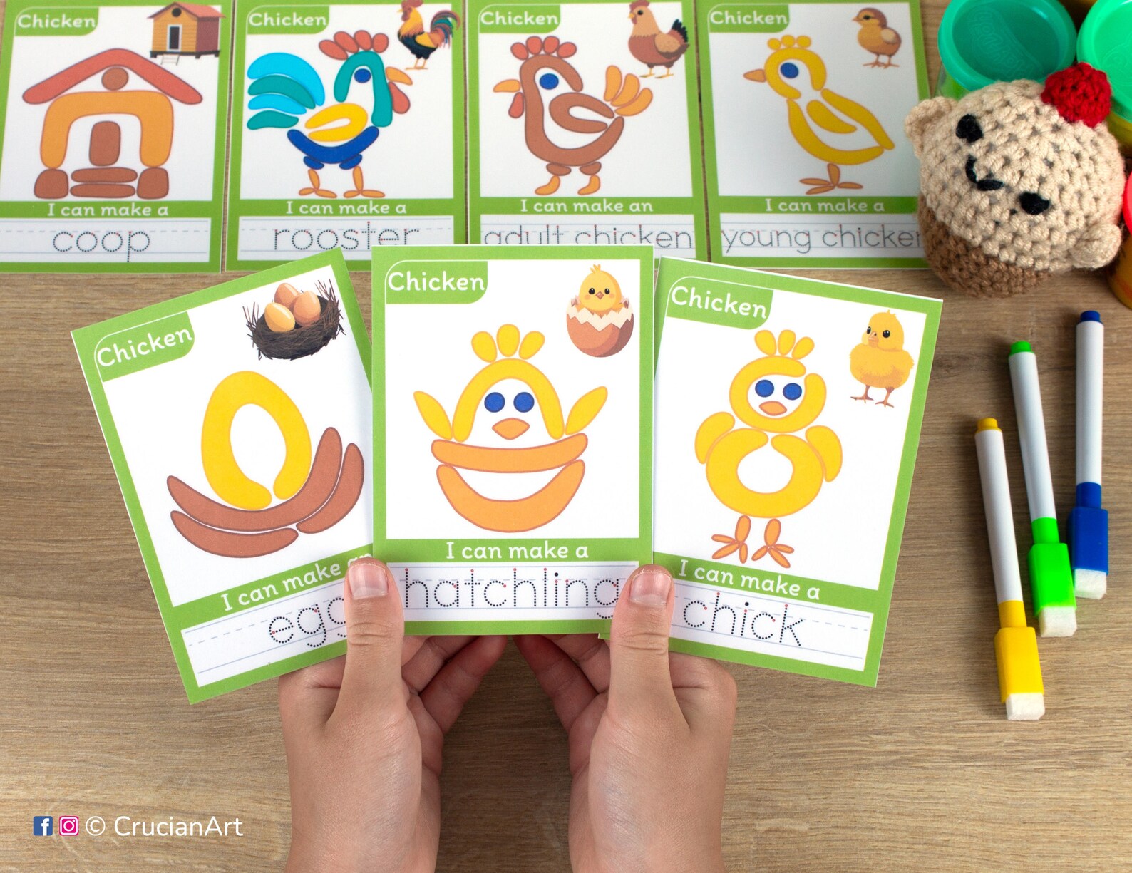 Life Cycle of a Chicken Playdough Mats: Printable Play Dough Activity ...