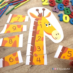 Giraffe Numbers 1-10 Printable Activity. Toddler and Preschool Number ...