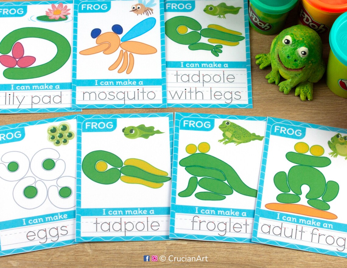 Life Cycle of a Frog Playdough Mats: Printable Play Dough Activity for ...