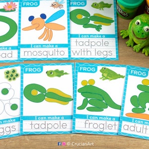 Life Cycle of a Frog Playdough Mats: Printable Play Dough Activity for ...