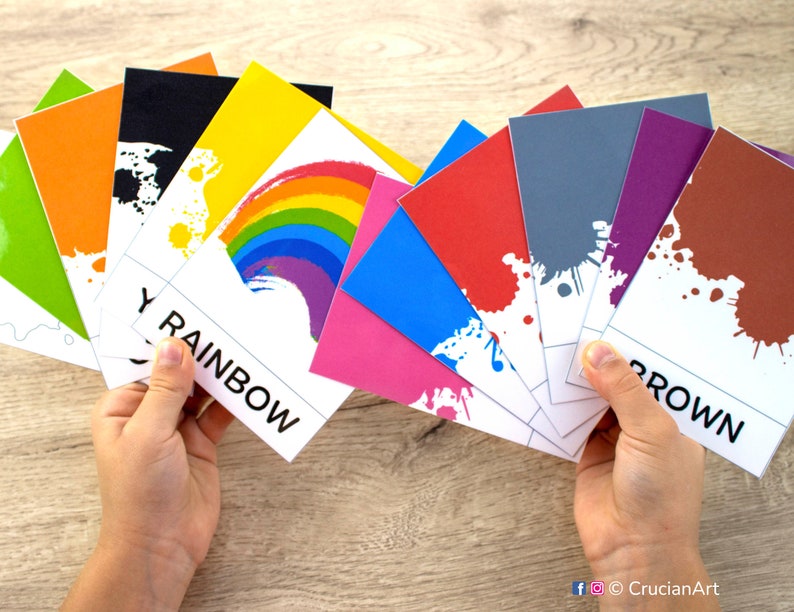 Color Printable Flashcards. Colors 3 Part Flash Card. Toddler | Etsy