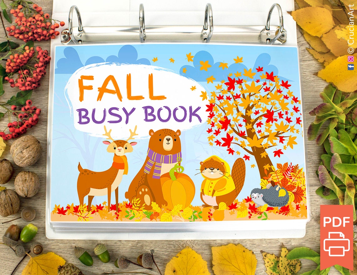 Fall Busy Book: Preschool Homeschool Printables, Preschool Printable Activity Book, Toddler Busy ...