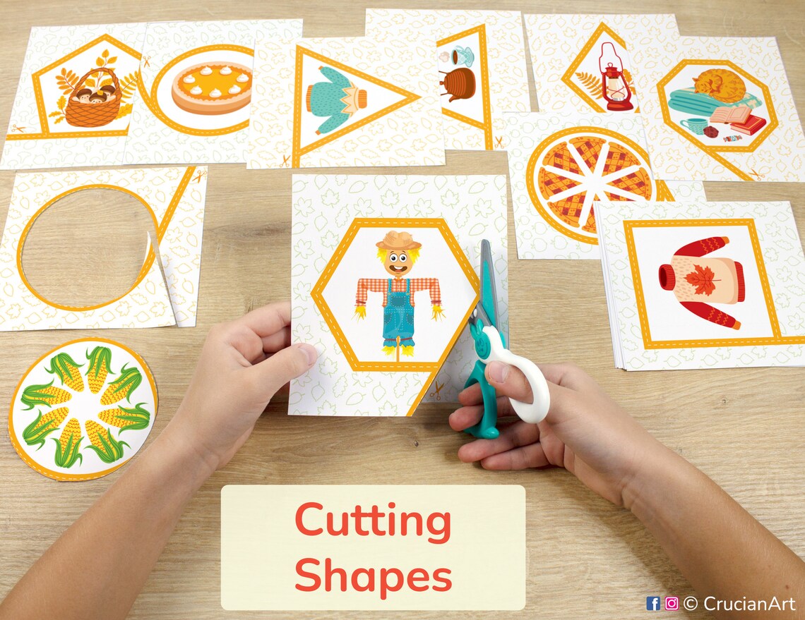 FALL Scissor Skills Activity. Autumn Preschool Kindergarten - Etsy