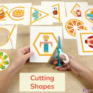 FALL Scissor Skills Activity. Autumn Preschool Kindergarten Cutting ...