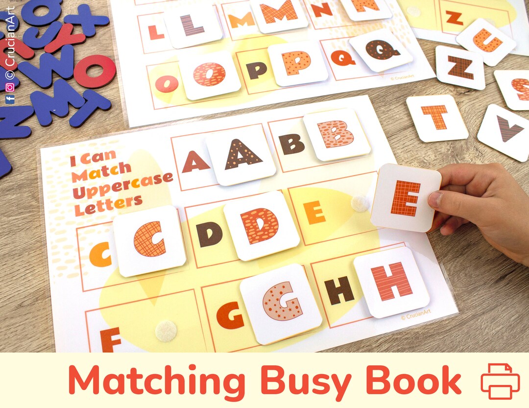 Alphabet, Numbers, Colors, Shapes Toddler Matching Busy Book. Printable ...