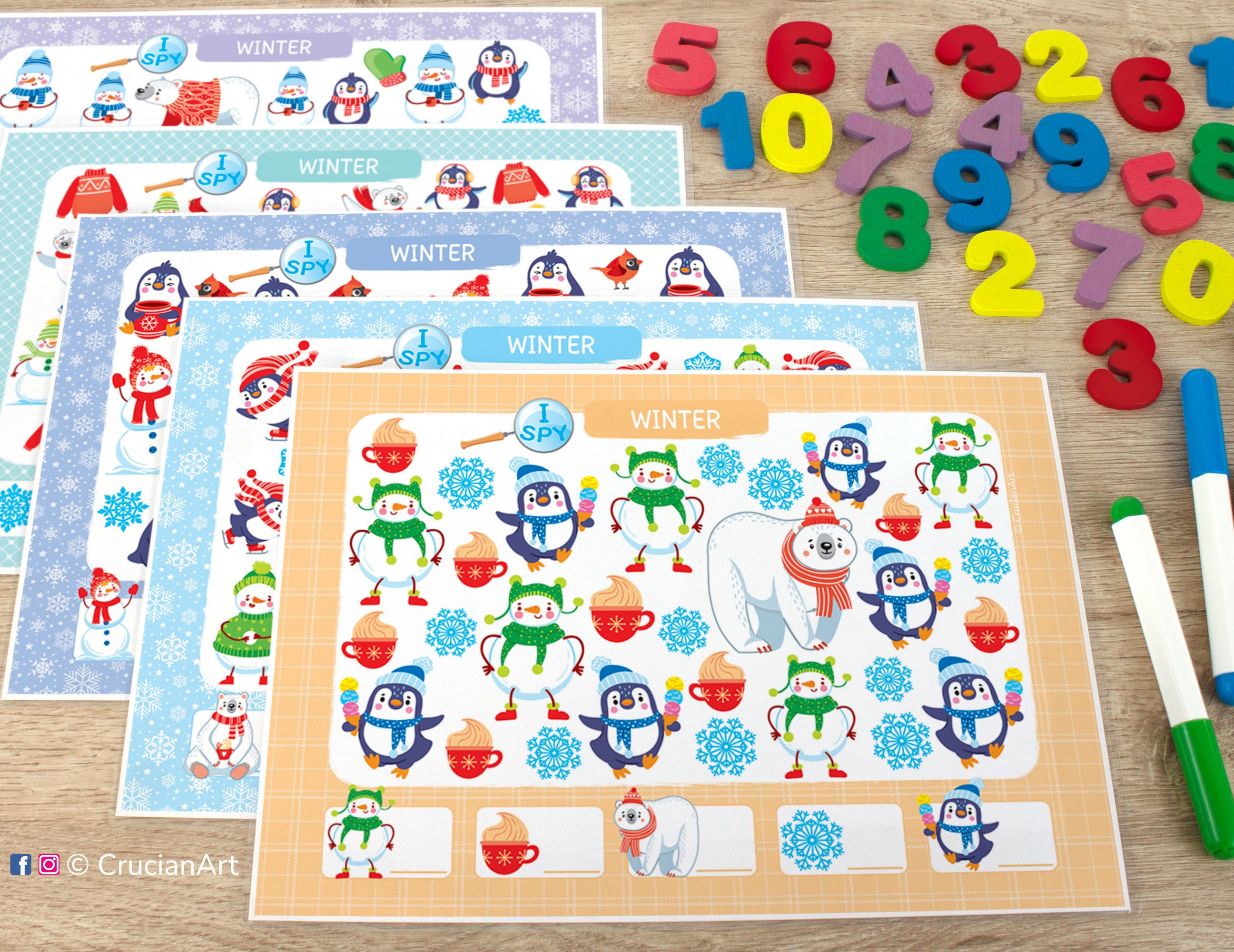 Winter I Spy Counting Activity. Seasonal Printable Count to 10 - Etsy