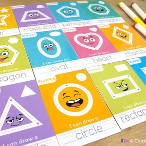 2D Shapes Tracing Cards. Homeschool Printable Learning Activity ...