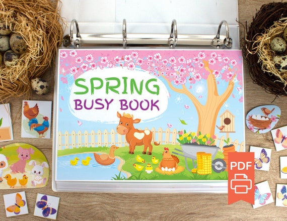 Spring Busy Book. Printable Preschool Activity Book. Preschool - Etsy
