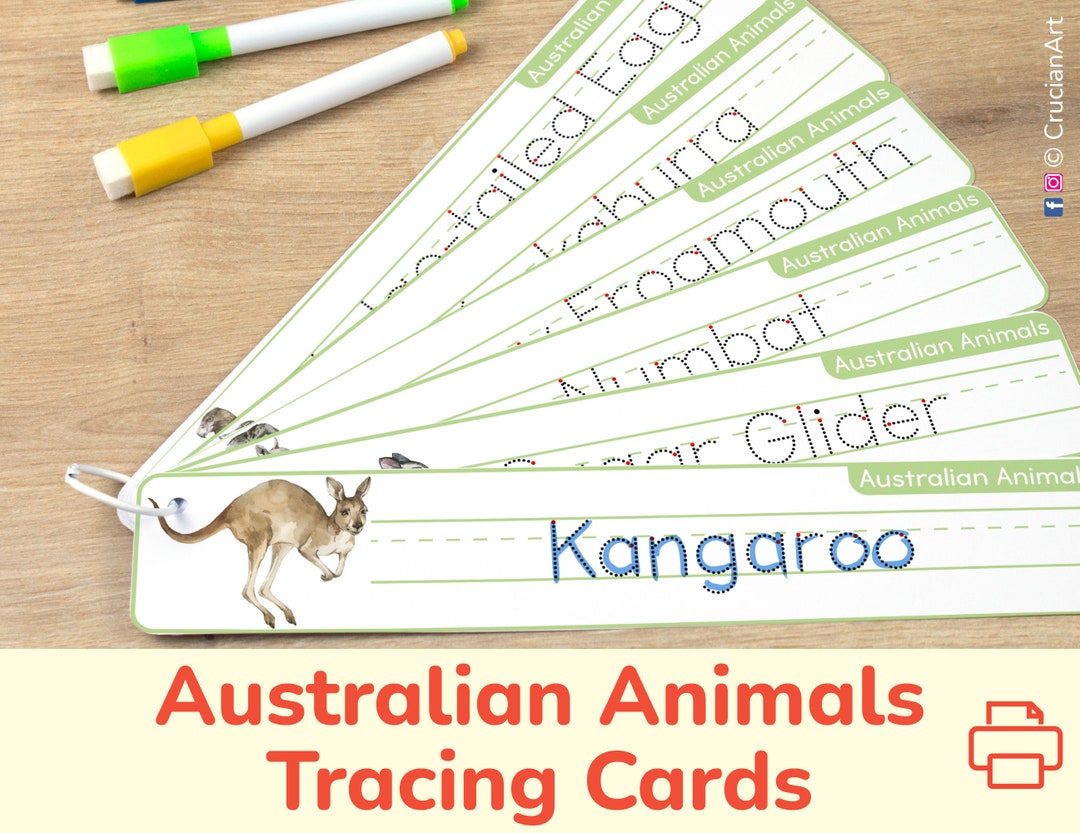 Australian Animals Tracing Strips: Printable Educational Activities ...