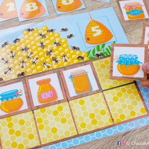 Honeybee Ten Frames Counting. Honey Bee Numbers 1-10 Printable ...