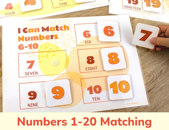 Numbers 1-20 Matching Printable Activity. Number Match Toddler - Etsy