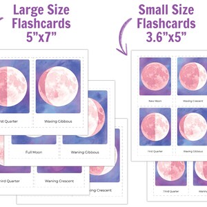Moon Phases Flashcards & Poster | Phases of the Moon Montessori ...