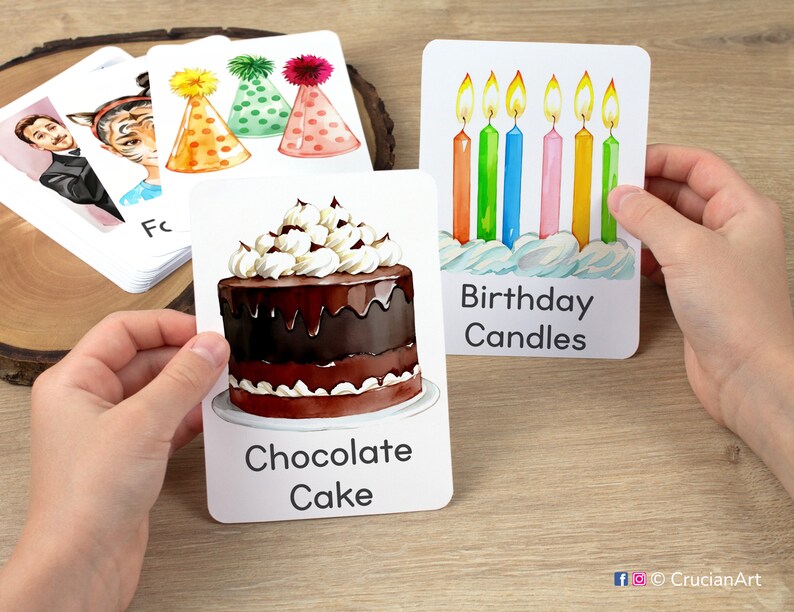 Birthday Party Flashcards: Printable Visual Cards, Toddler Preschool ...