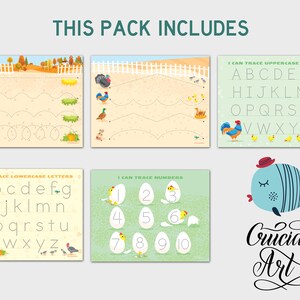 Alphabet Tracing Printable Worksheets. Farm Themed ABC Uppercase ...