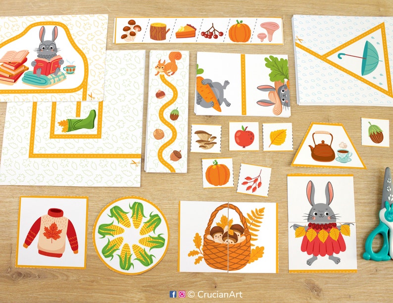 FALL Scissor Skills Activity. Autumn Preschool Kindergarten Cutting ...