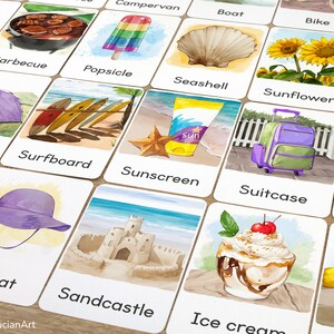 Summer Words 3-part Cards. Printable Learning Flashcards Activity ...