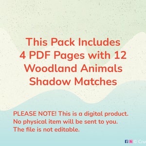 Woodland Animals Shadow Matching Activity: Toddler Printable Match ...