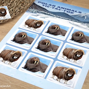 Arctic Animals Tic-tac-toe Game: Preschool, Kindergarten Printable ...