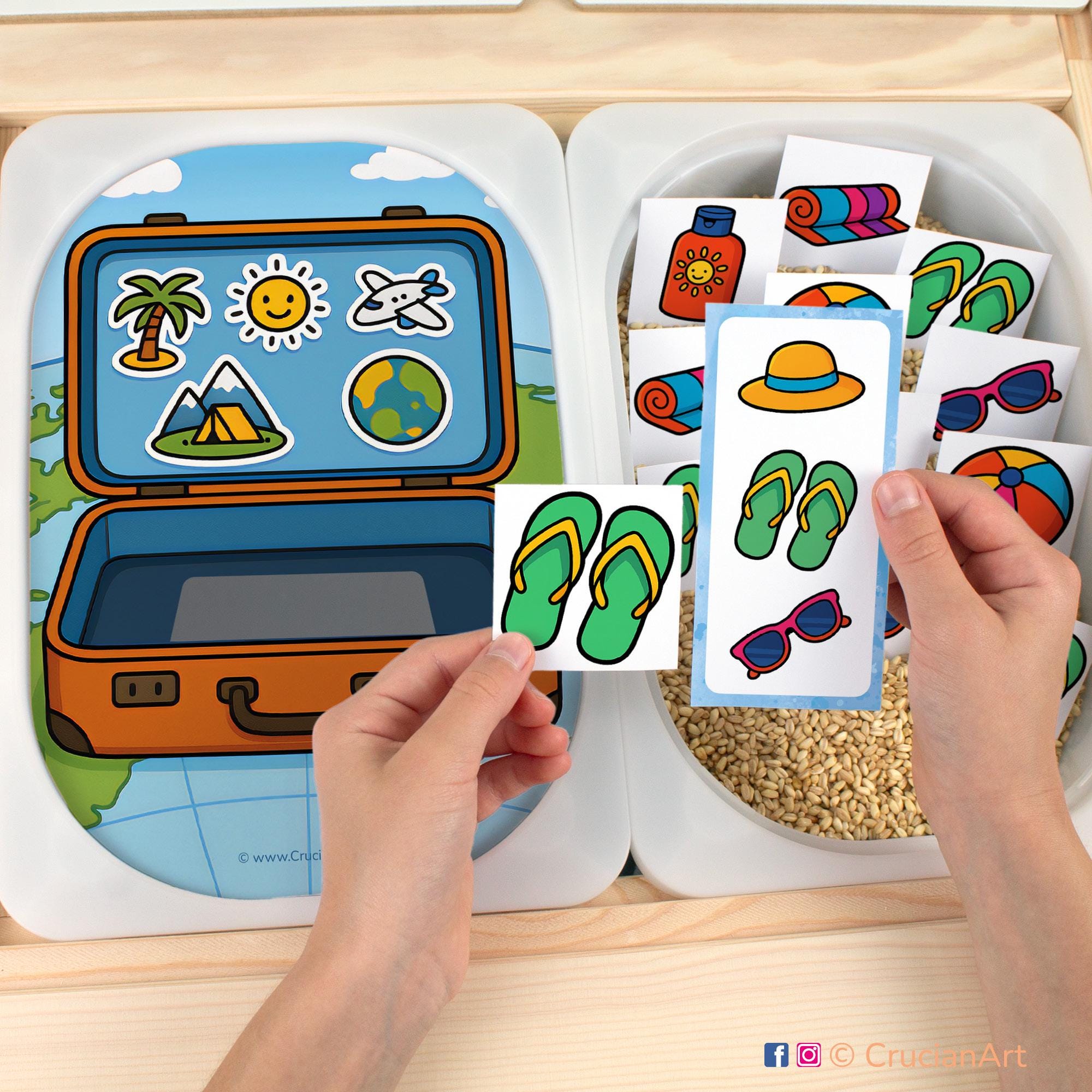 Let’s Pack a Suitcase Flisat Insert: Matching Activity for Sensory ...