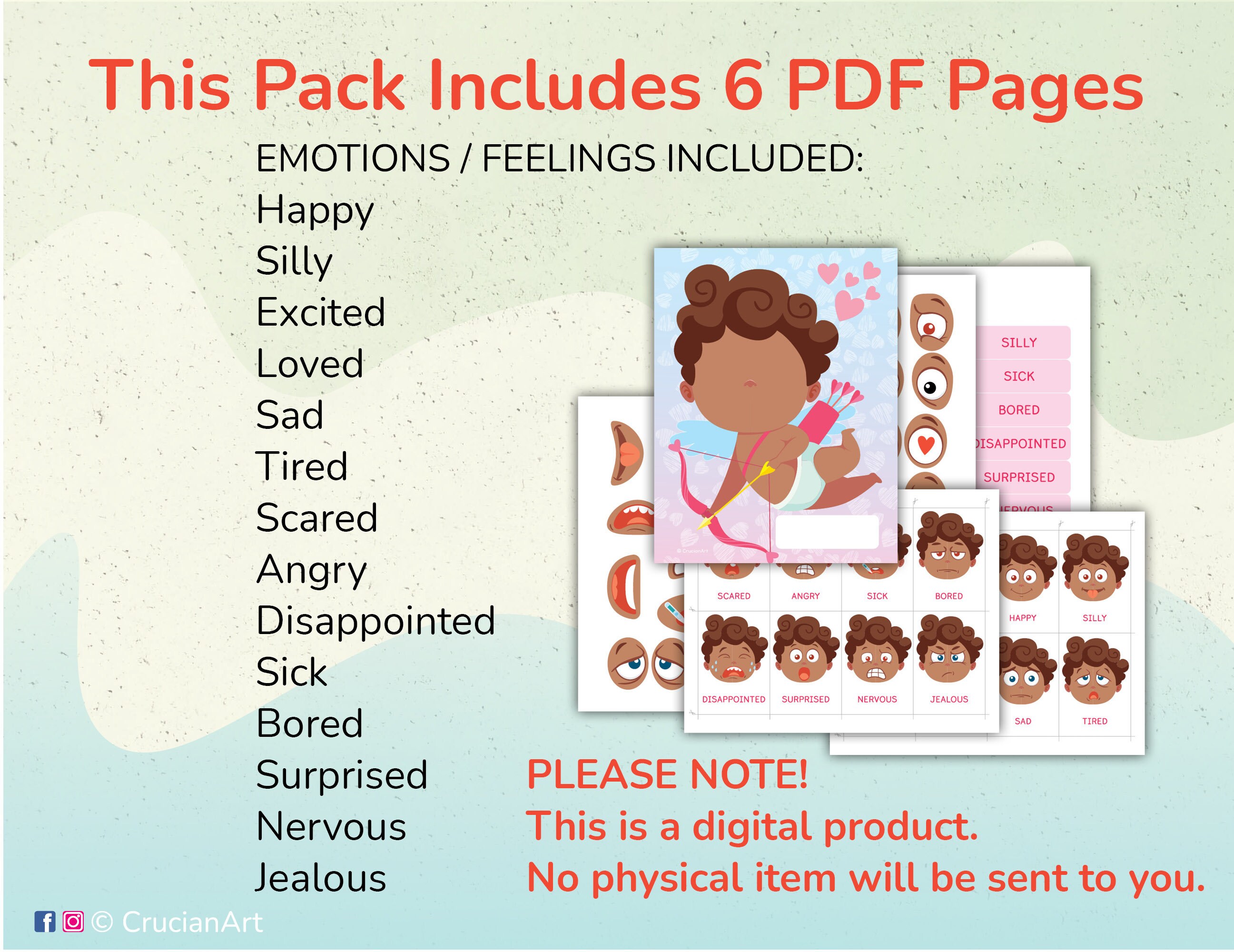 CUPID Emotions and Feelings. Valentine's Day Printable - Etsy