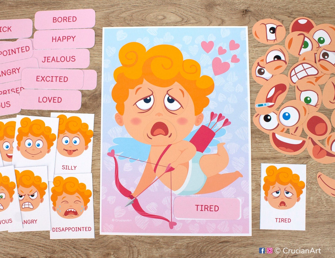 CUPID Emotions and Feelings. Valentine's Day Printable - Etsy